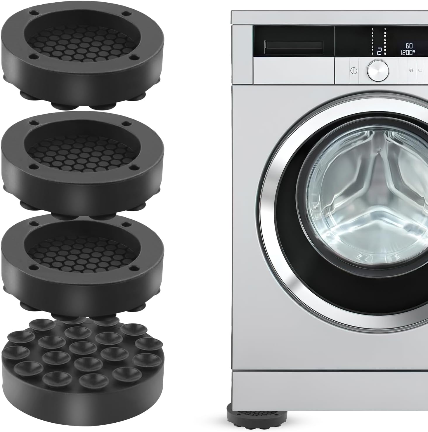Anti Vibration Pads for Washing Machines - Shock Absorbing Washer Feet ...