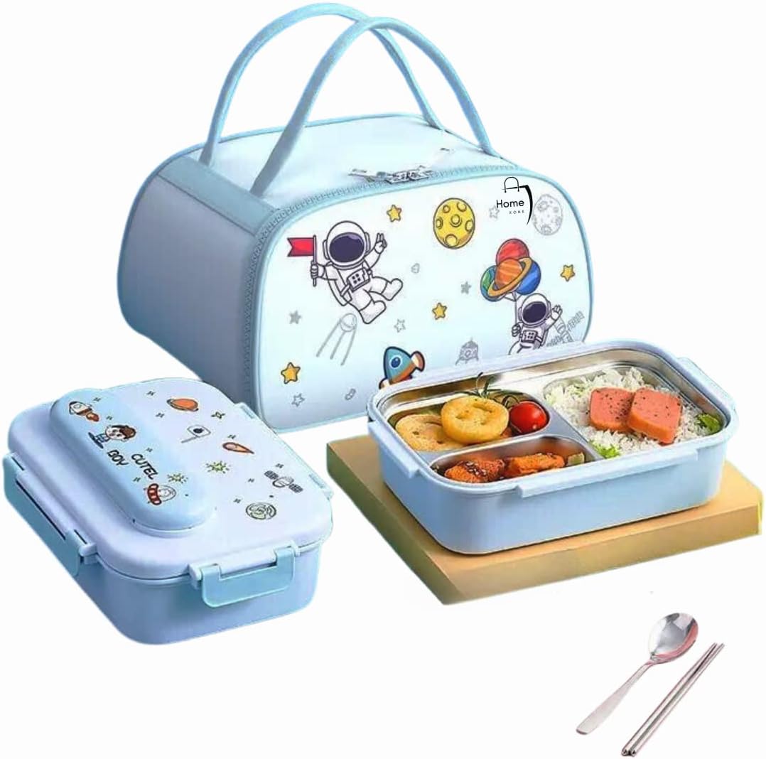 Home Xone Bento Luch box for Kids with Cutlery Set Stainless Steel ...