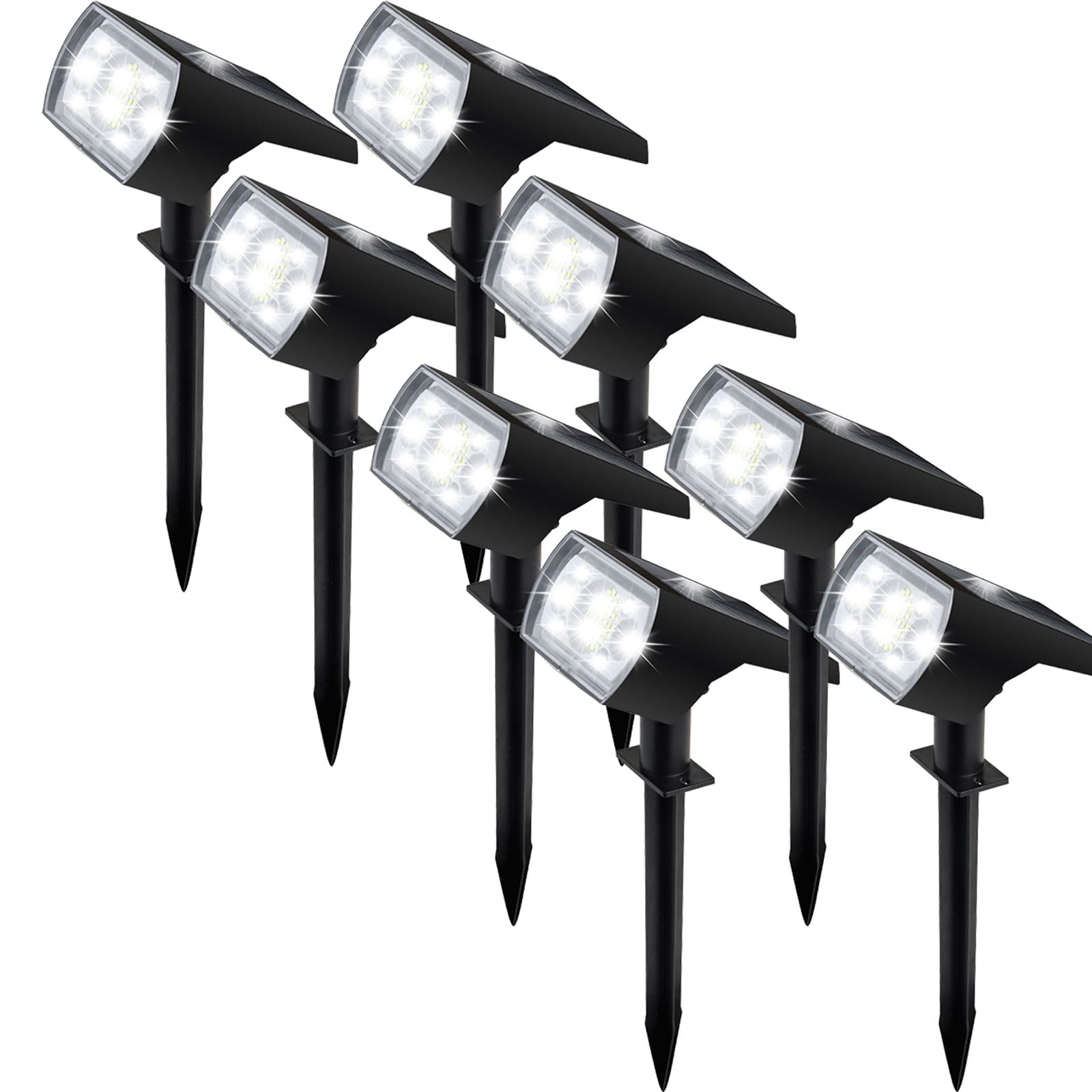 JackyuSTC Solar Spot Lights Outdoor 64 Led 3 Modes IP68 1000 Lumens ...