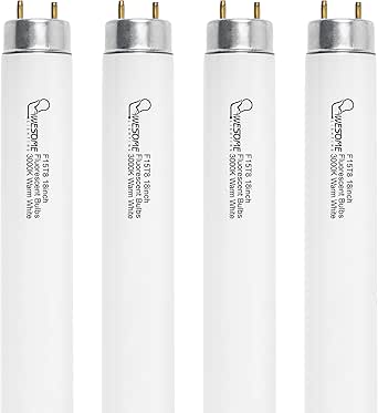 Wesome Lighting 18 Inch F15T8/WW Fluorescent Light Bulbs, 3000K Warm ...