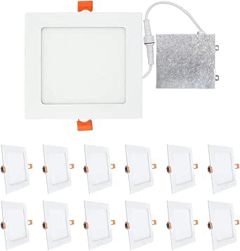 LUMIPRO 12-Pack 4 Inch Slim LED Downlight with Recessed Junction Box ...