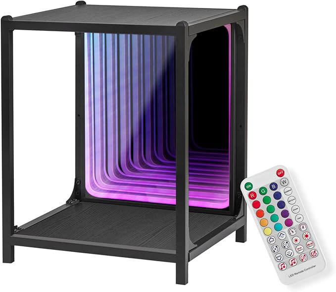 Amazon.com: FUSLITE Storage Cabinet with LED Infinity Mirror light ...