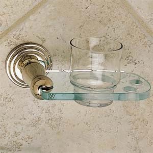 Amazon.com: Ginger Chrome/Brass Chelsea Flat Glass Toothbrush/Tumbler ...