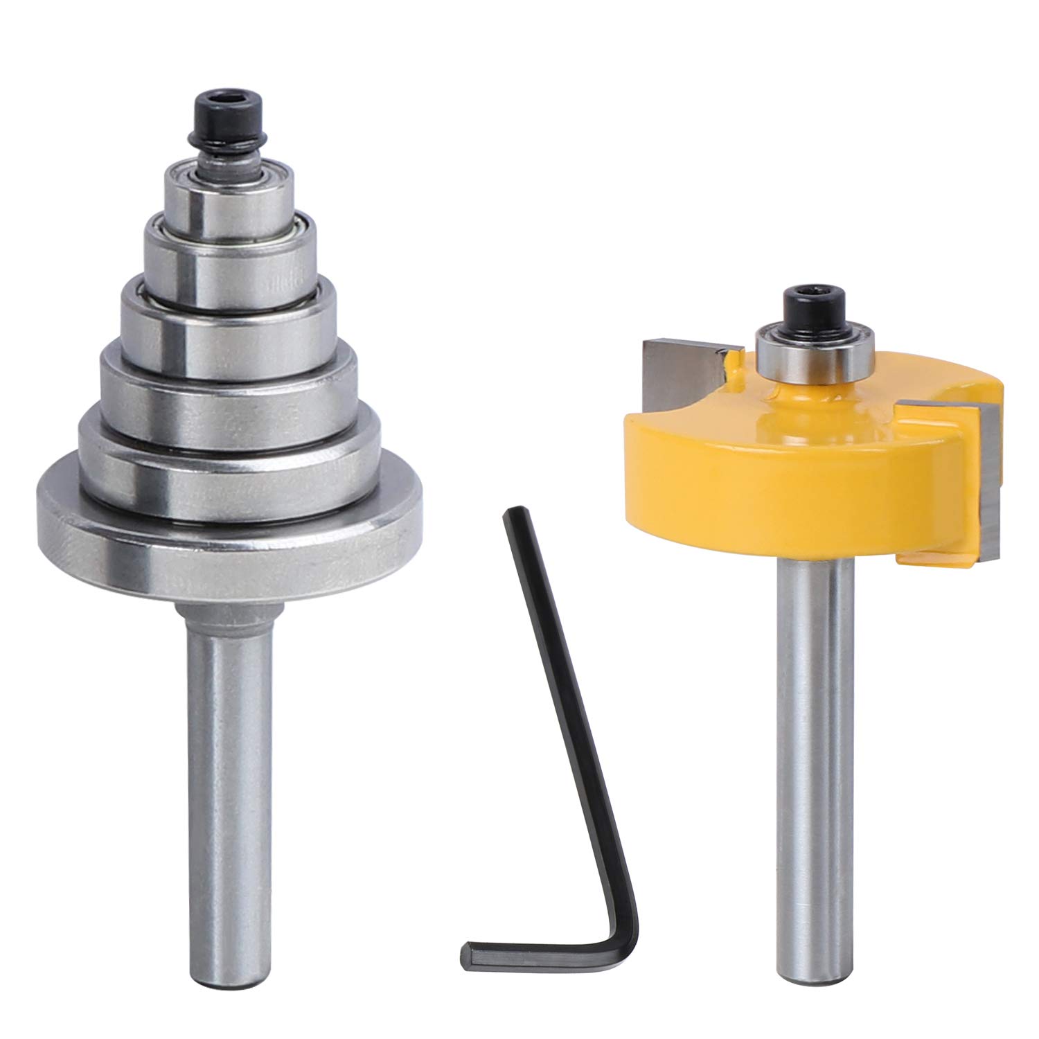 Aussel 6.35mm 1/4 Inch Shank Rabbeting Router Bit, T-Slot Rabbet Router ...
