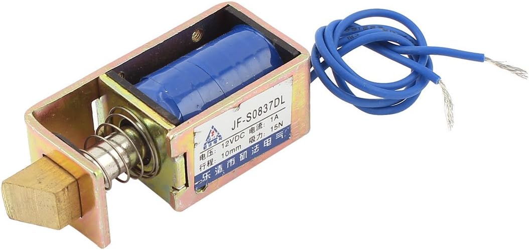 uxcell DC 12V 1A 10mm Stroke 15N Force Open Frame Type Solenoid for ...