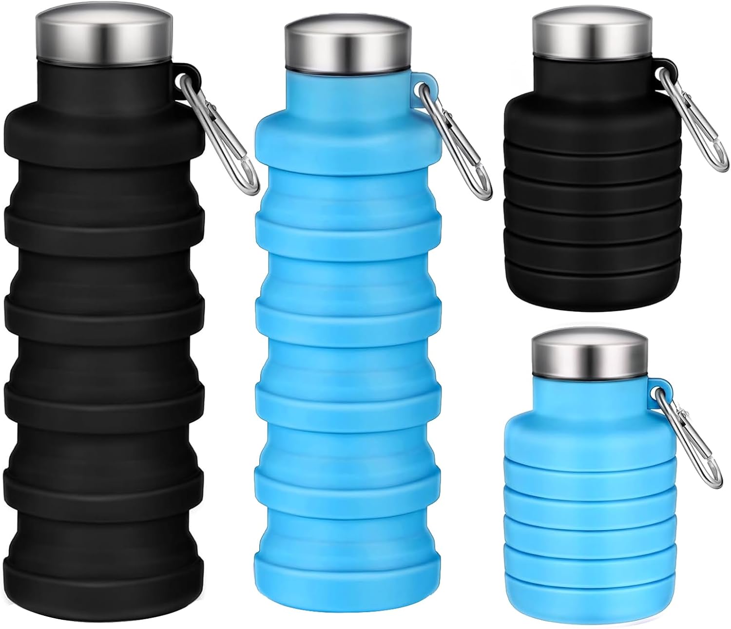 Amazon.com: Collapsible Water Bottle,2 Pcs BPA Free Reuseable Silicone ...