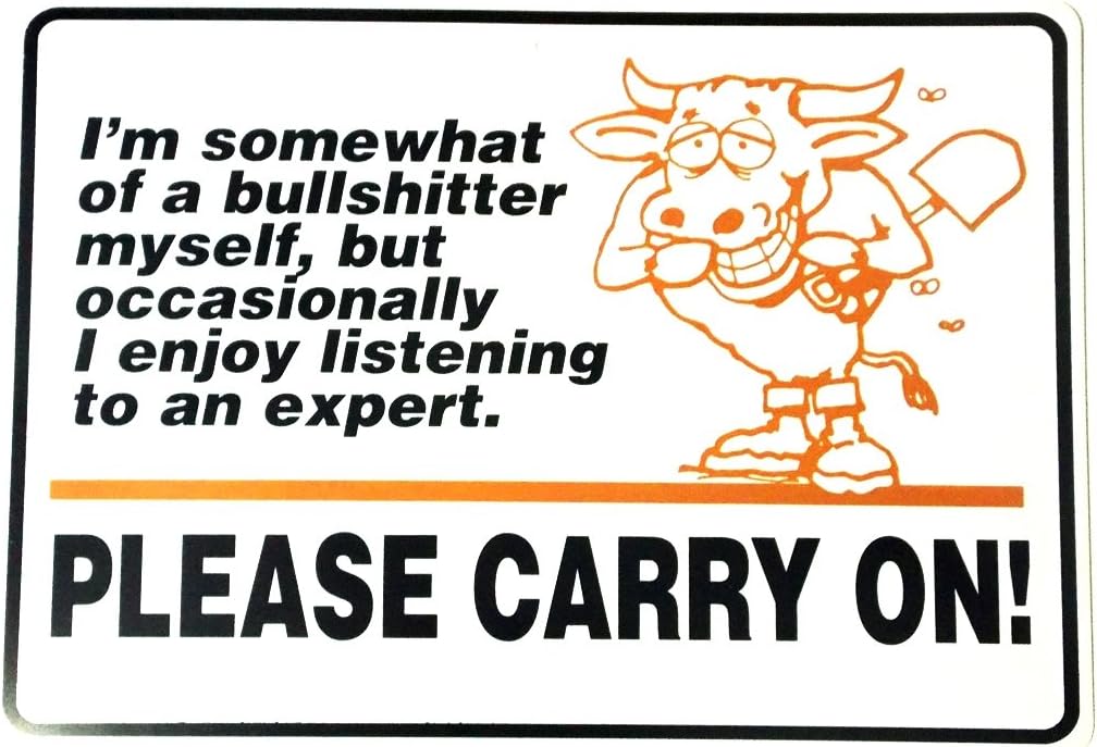 Amazon.com: Expert Bullshitter Humorous Funny Styrene Plastic 8" x 12 ...