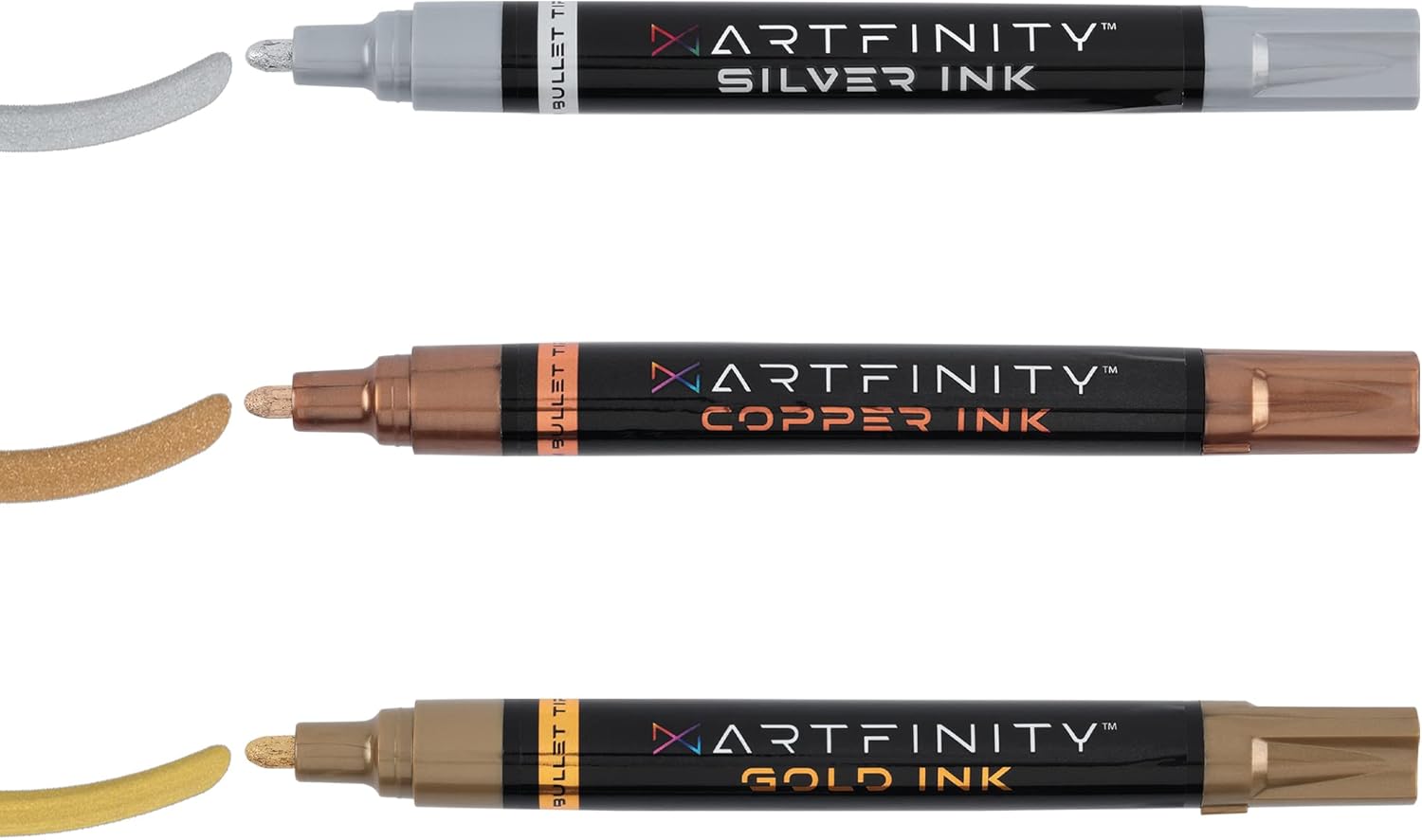 Amazon.com: Artfinity Rich Metallic Markers - Professional Metallic ...