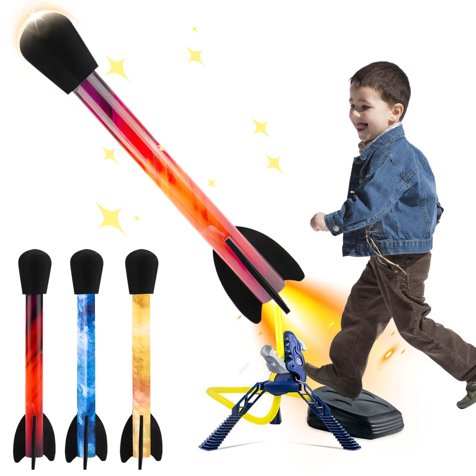 HDMSYD Lanzador de Cohete Juguetes para Niños, 3 Cohetes de Juguetes ...