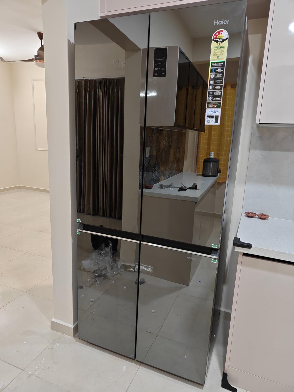 Haier 520 L, Lumiere Series Wi-Fi enabled 4-Door Side by Side frost ...