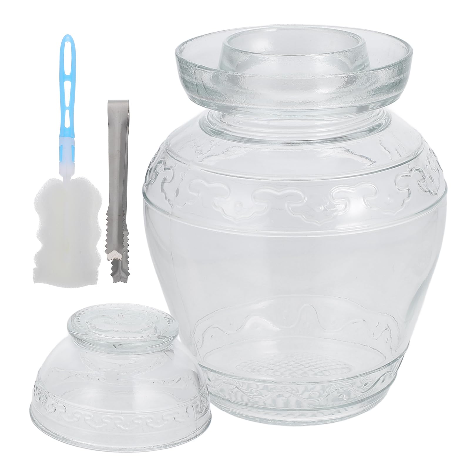 Amazon.com: 2.5L Pickle Jar Fermentation Jar, Glass Jar with Water Seal ...