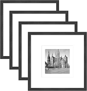 Amazon.com - 8x8 Black Wood Photo Frame, Picture Frame, Display Photos ...