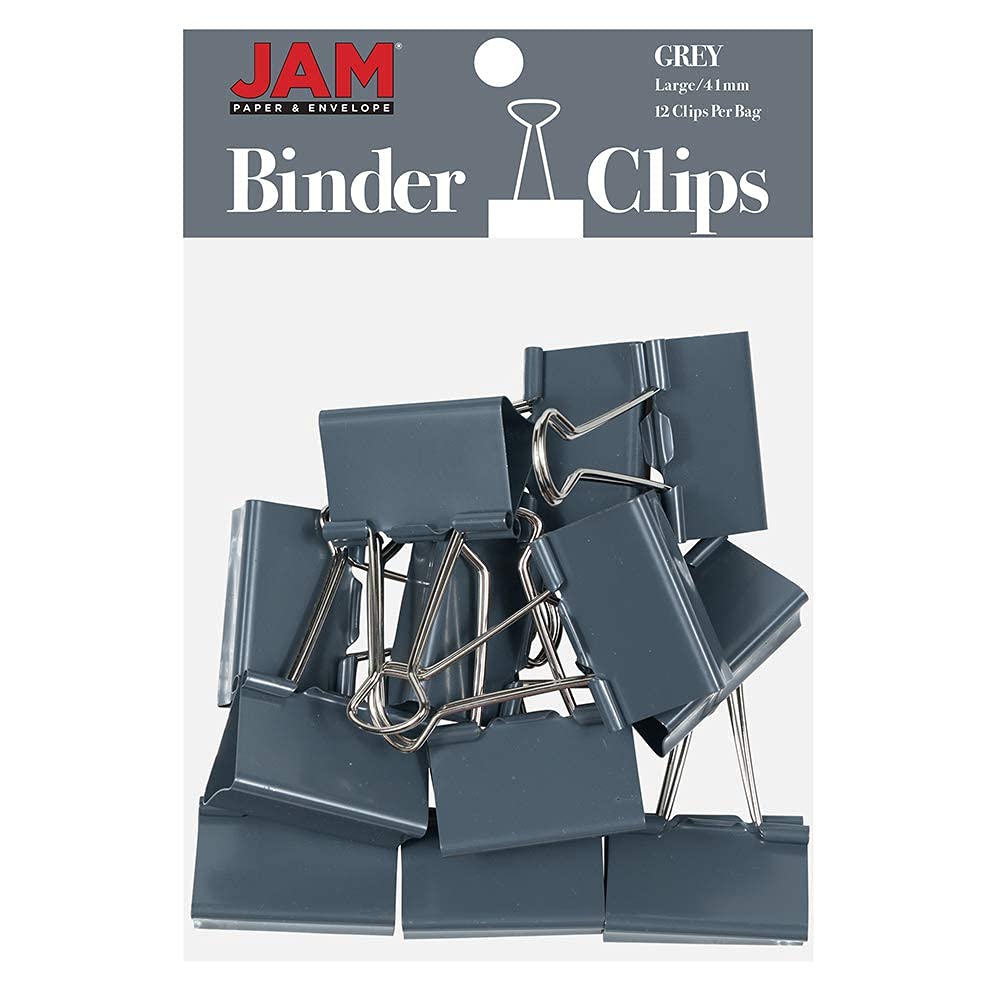 Snapklik.com : JAM PAPER Colorful Binder Clips - Large - 1 1/2 Inch