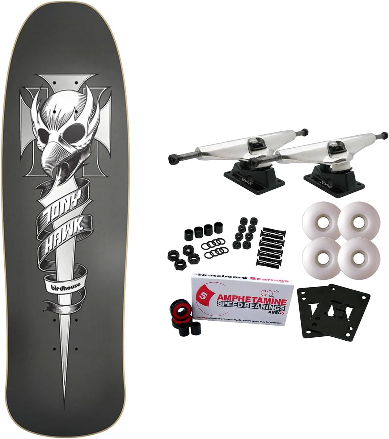 Amazon.com : Birdhouse Skateboard Complete Tony Hawk Crest 9.75" x 32.5 ...