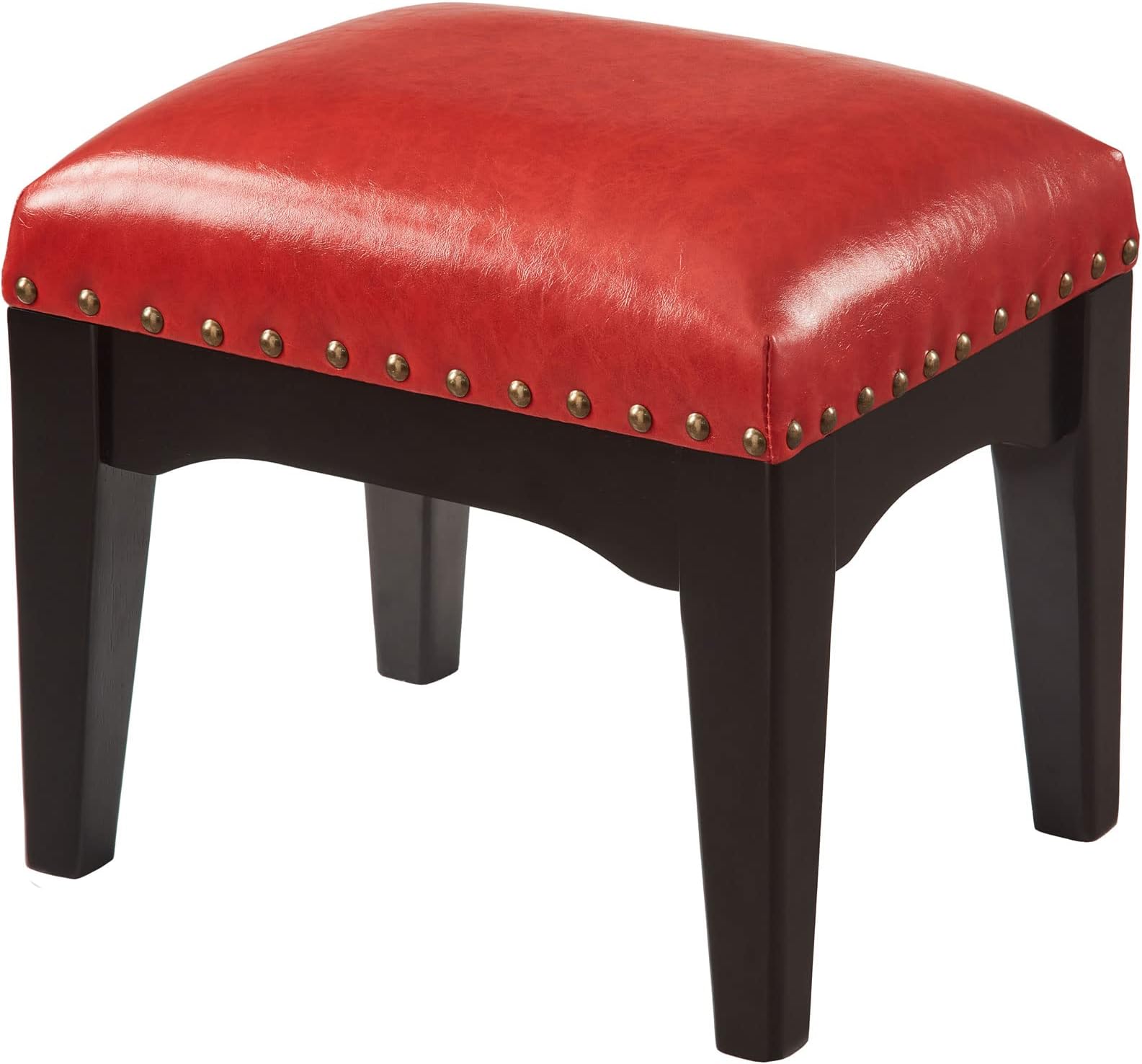 Amazon.com: DGYLHBJ Small Foot Stool Leather Ottoman Foot Rest Wooden ...