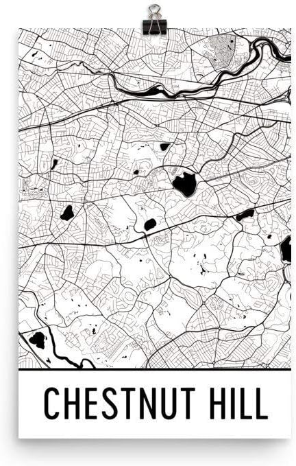 Amazon.com: Chestnut Hill Print, Chestnut Hill Art, Chestnut Hill Map ...