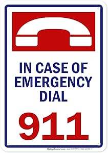 Amazon.com : In Case Of Emergency Dial 911 Sign, 10x7 Inches, Rust Free ...