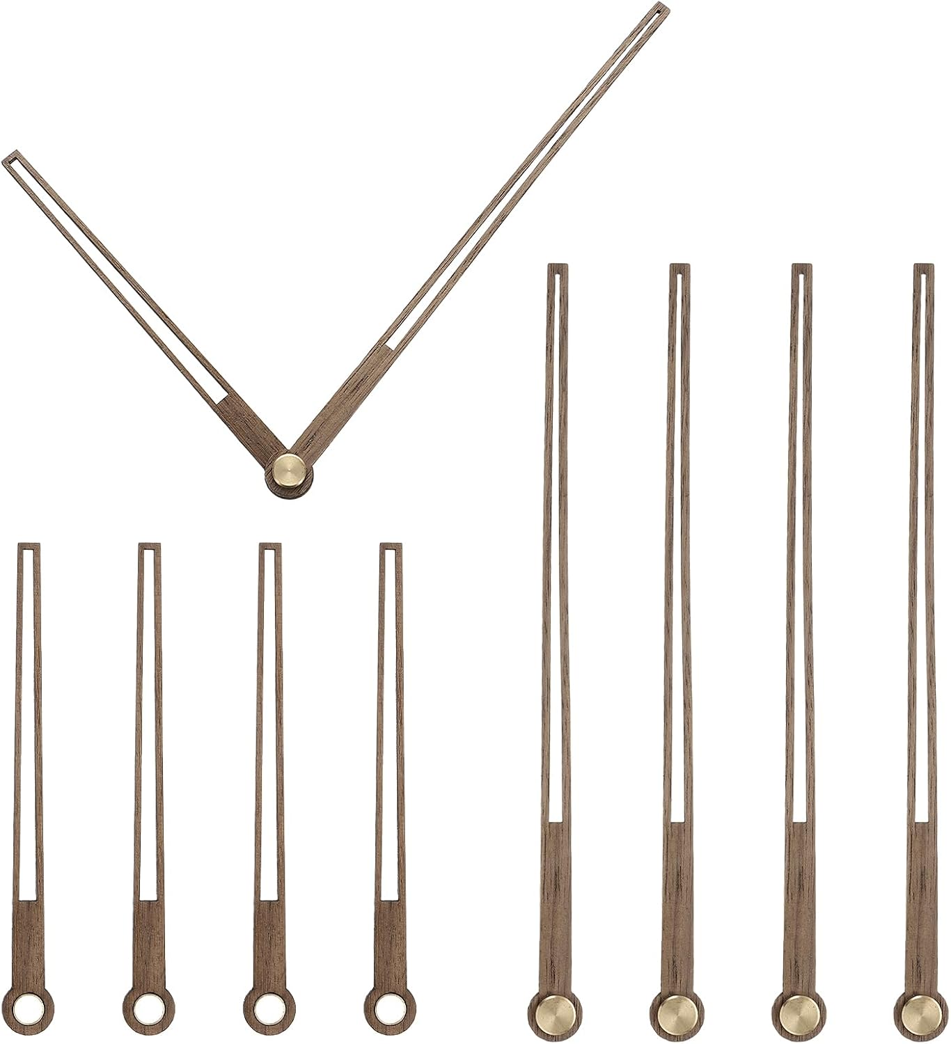 Amazon.com: uxcell 5 Set Wooden Clock Hands Only,Walnut Wood Clock ...