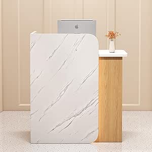 Amazon.com: Stations Counter Table, Reception Desk, L-Shap Cashier ...