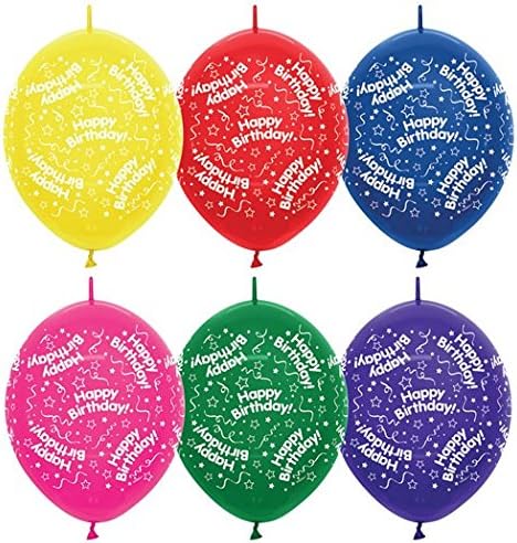 12 Inch Birthday Link-O-Loon Latex (50 ct) Balloons, Toys & Games ...