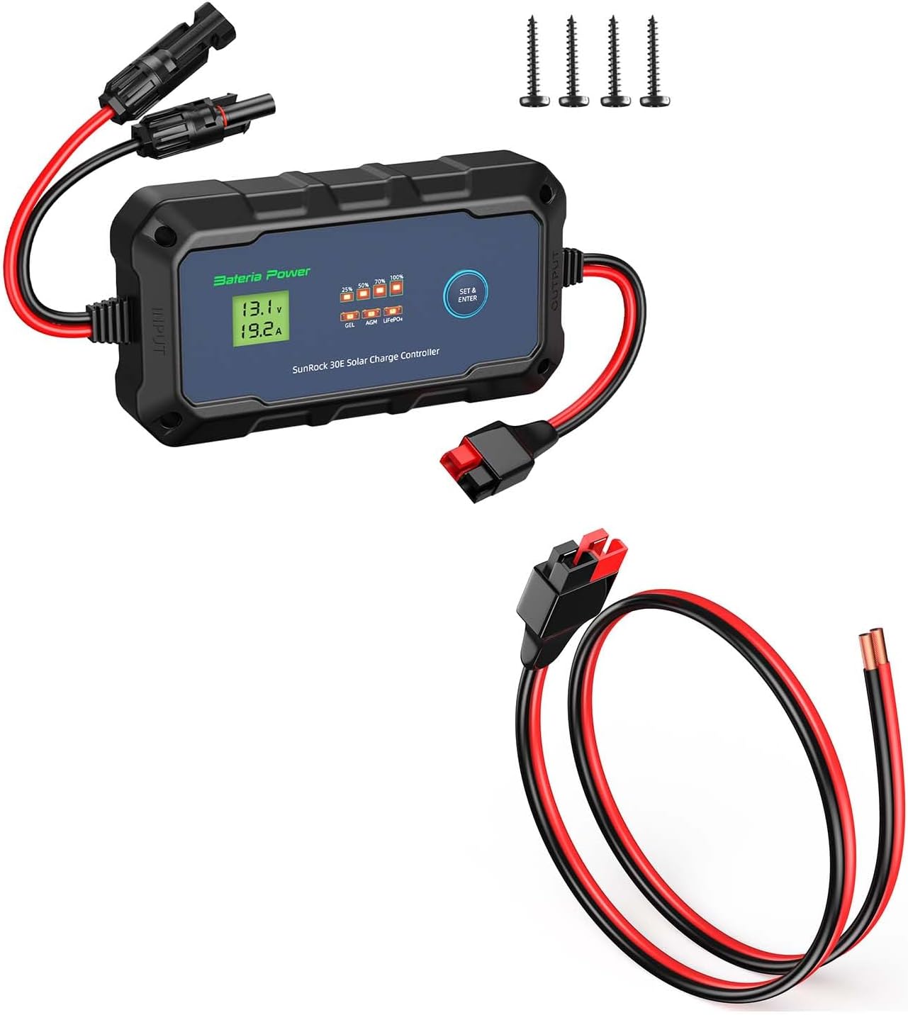 Amazon.com : 30A PWM Solar Charge Controller 12V 24V, Bateria Power ...