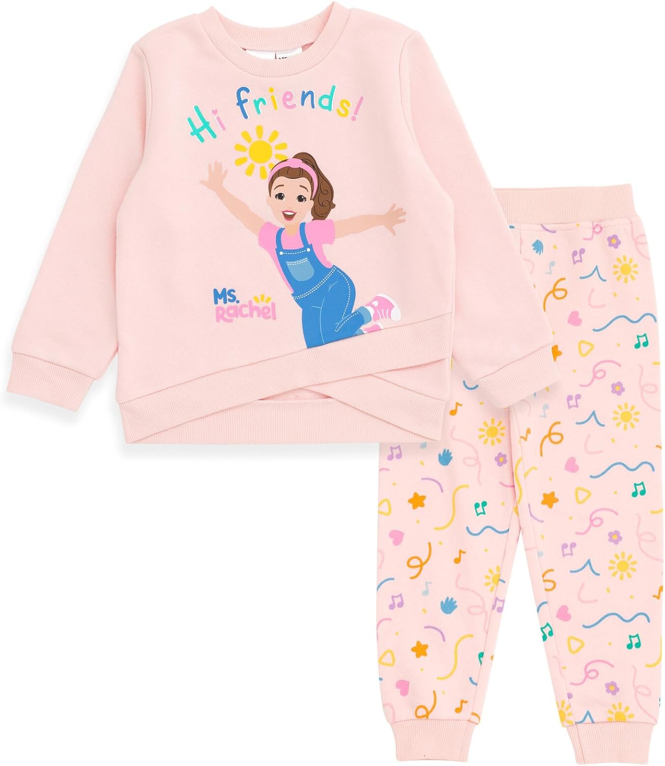 Brandclub - Ms. Rachel Animals Fleece Crossover Sweatshirt and Jogger ...