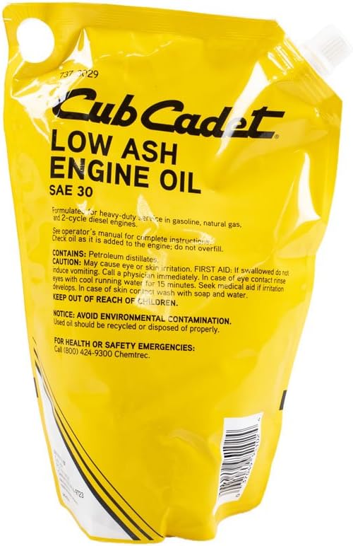 Amazon.com: CUB CADET 737-3029 SAE 30 Low Ash Engine Oil 32oz Z Force ...
