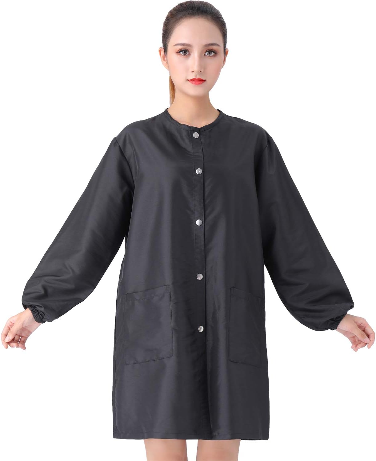 Amazon.com: KAHOT Professional Salon Barber Smock Stylist Jacket ...
