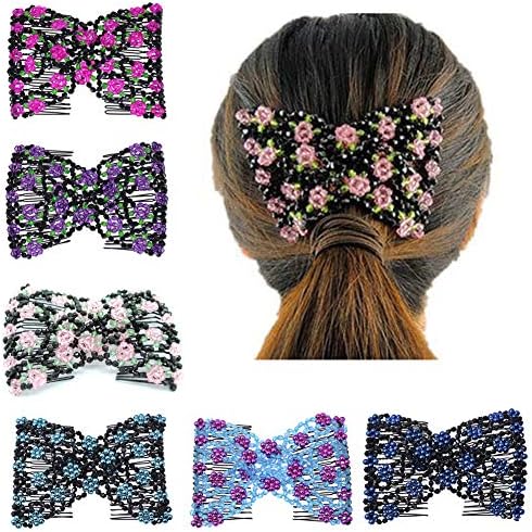 Amazon.com : Ruihfas 12 PCS Magic Hair Side Combs Beaded Stretch Double ...
