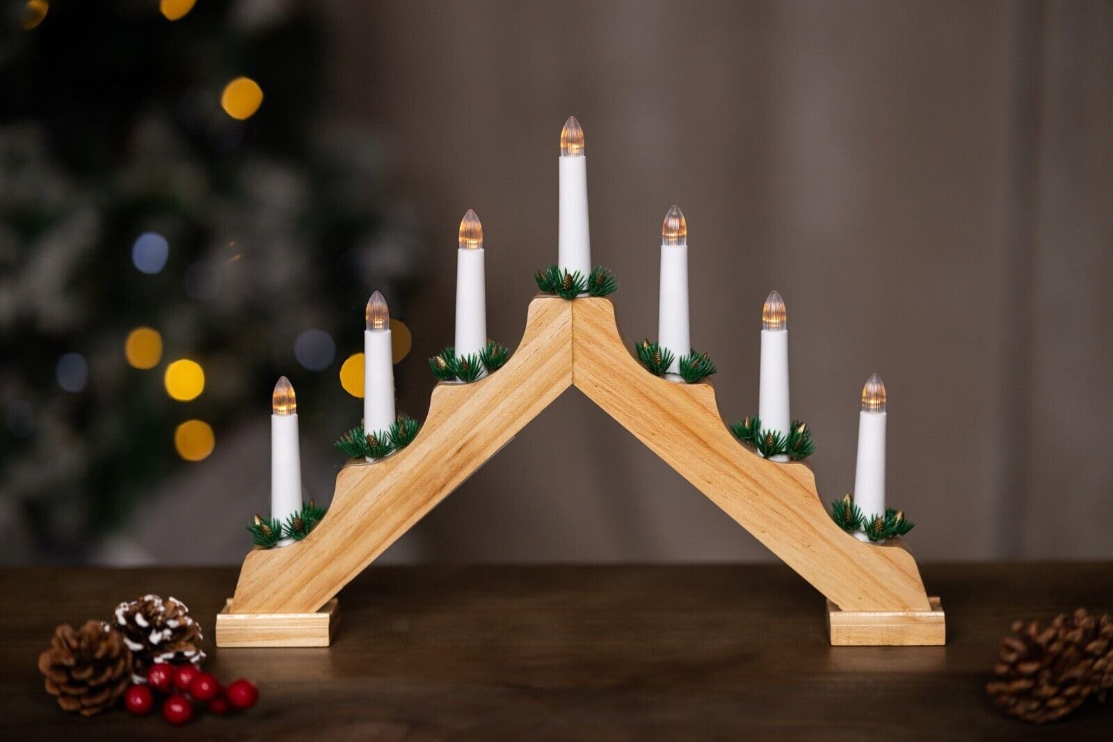 Marco Paul Christmas Candle Bridge, Traditional Indoor Xmas Decorations ...