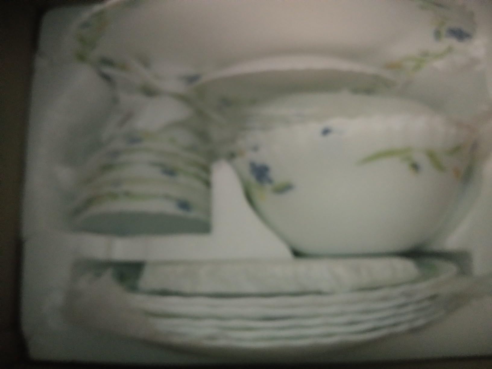 La Opala Diva, Classique Collection, Opal Glass Dinner Set 27 pcs, Morning Glory, White ...