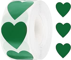 uxcell 500pcs Light green Heart Stickers 1 Inch Self-Adhesive Stickers ...