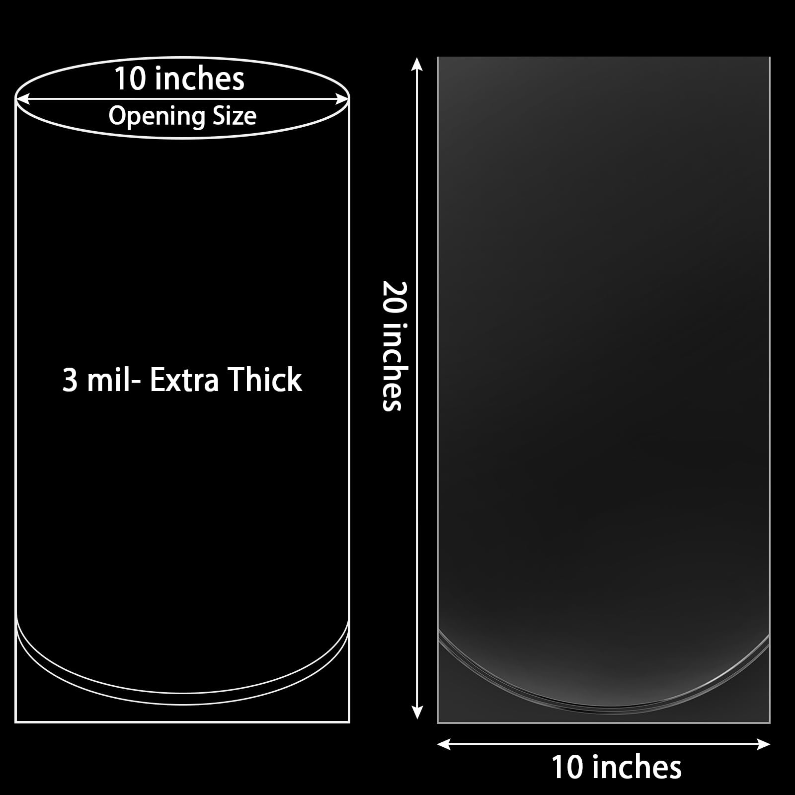Snapklik.com : Live Fish Bags, 10x20” Round Bottom Double Seal Clear ...