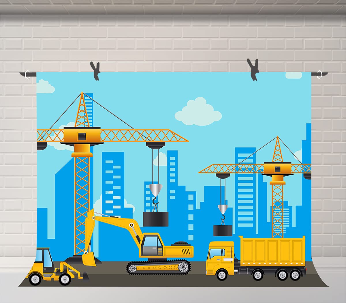 Cartoon Construction Site Background