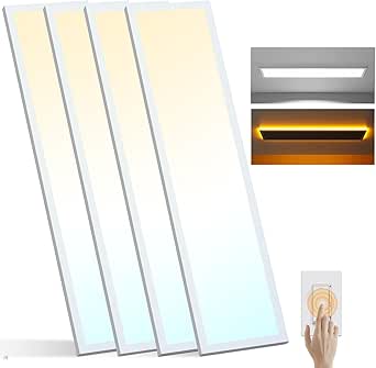 AIKVSXER 4pack 1x4 LED Flat Panel Light Surface Mount with Night ...