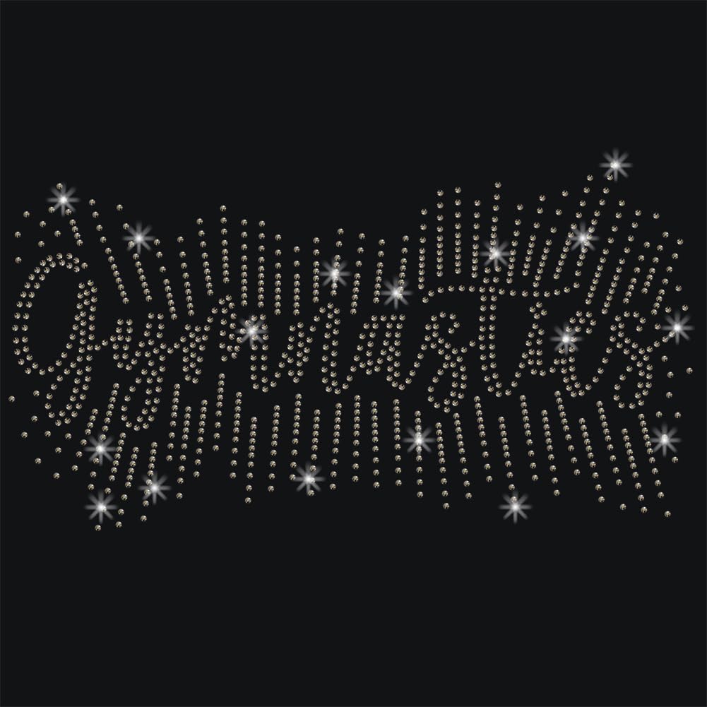 Amazon.com: Clear Starburst Iron On Rhinestone Transfer with Custom ...