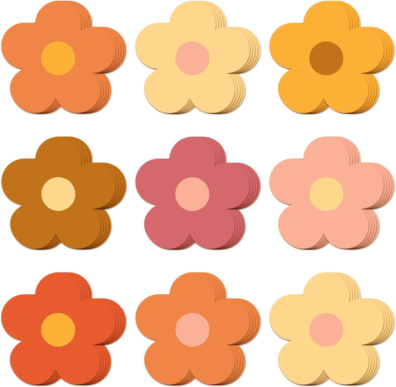 Amazon.com: AnyDesign 48Pcs Groovy Boho Hippie Flowers Cutouts with ...