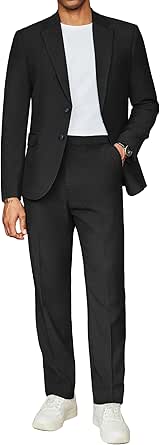COOFANDY Men's 2 Piece Suits Slim Fit Two Buttons Casual Blazer Jacket ...