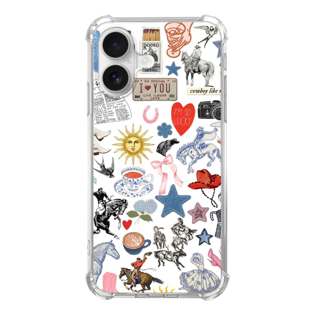 Amazon.com: WidofvSpky Retro Coastal Cowgirl Collage Western Rodeo ...