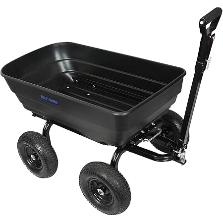Amazon.com: BILT HARD 1200 Lbs Capacity Steel Yard Garden Cart, 9 Cu ...