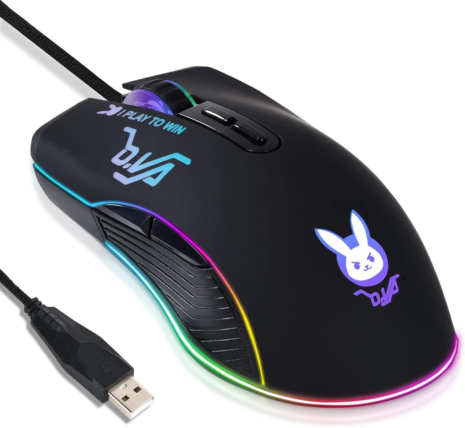 Greshare Gaming Mouse,12 Colors Backlit Optical Game Mice Ergonomic USB ...