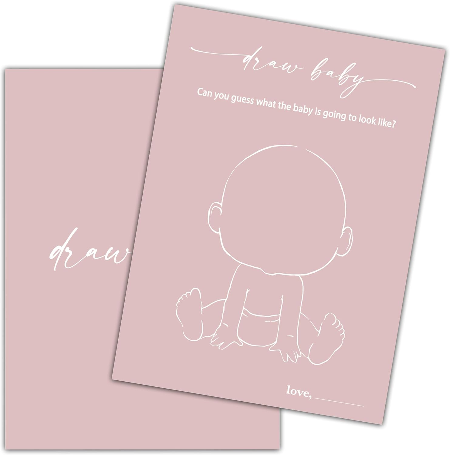 Amazon.com: Blush Pink Baby Shower Game, Draw Baby Game Cards, Gender ...