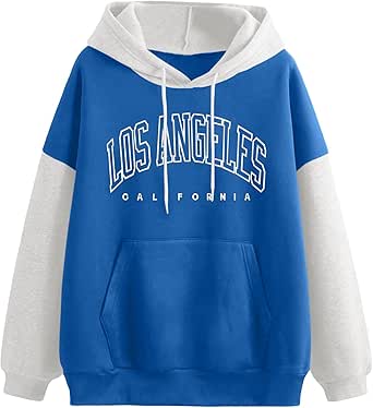 Los Angeles California Pullover Hoodies for Women College Color Block ...