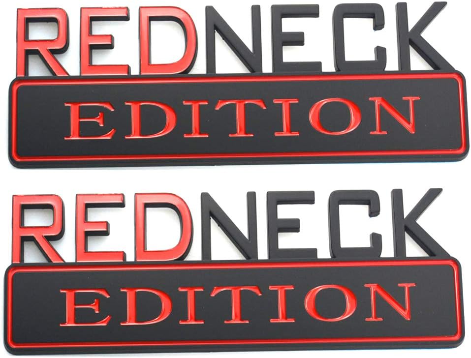 2pcs REDNECK EDITION CAR EMBLEM Chrome Badge 3D Sticker Decal ...