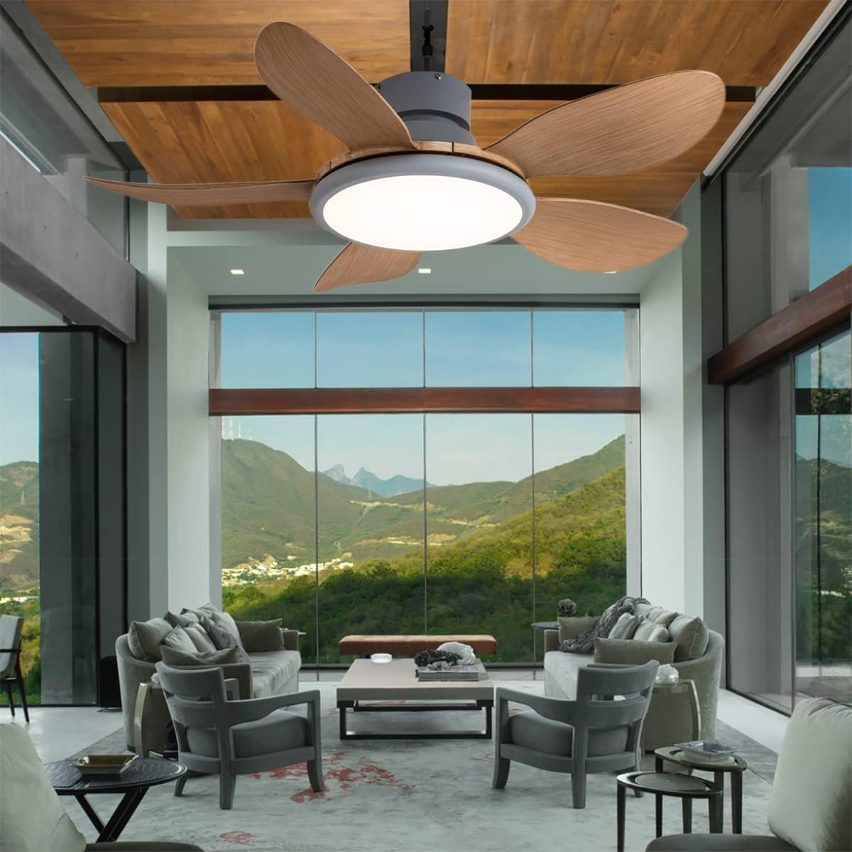 COLIY 42in Ceiling Fans with Lights and Remote Control Reversible ...