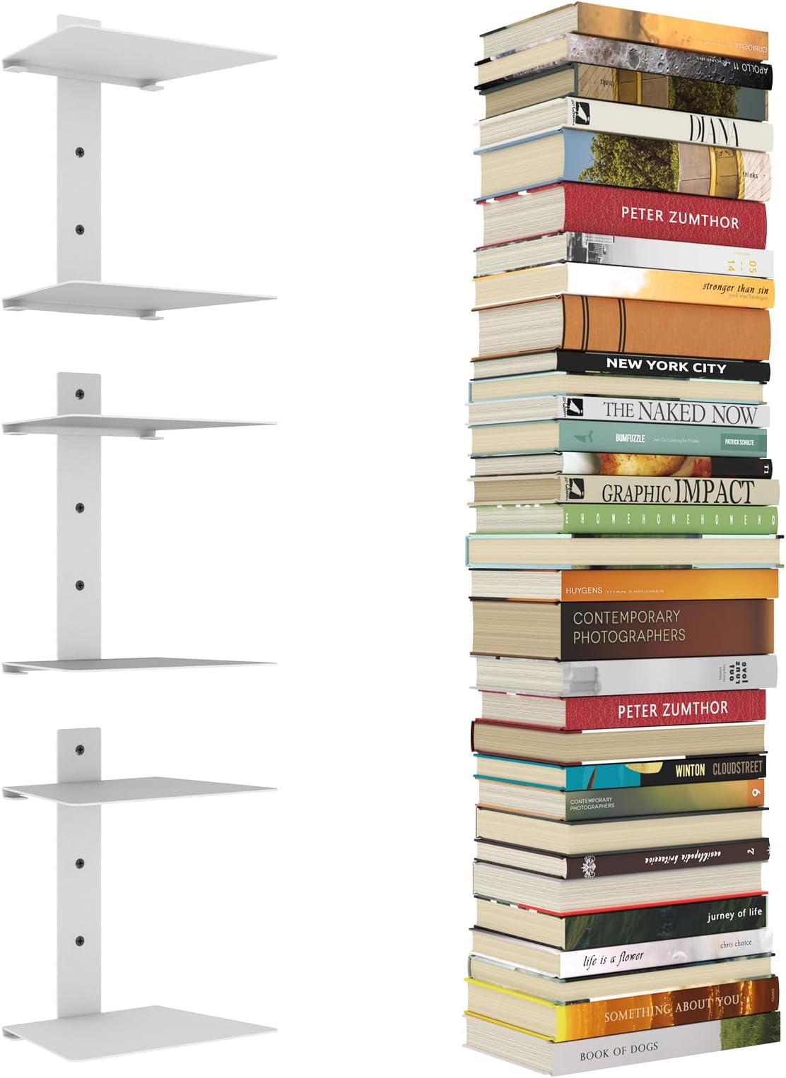 Amazon.com: Iswabard Invisible Book Shelf Floating Hanging Bookshelf ...