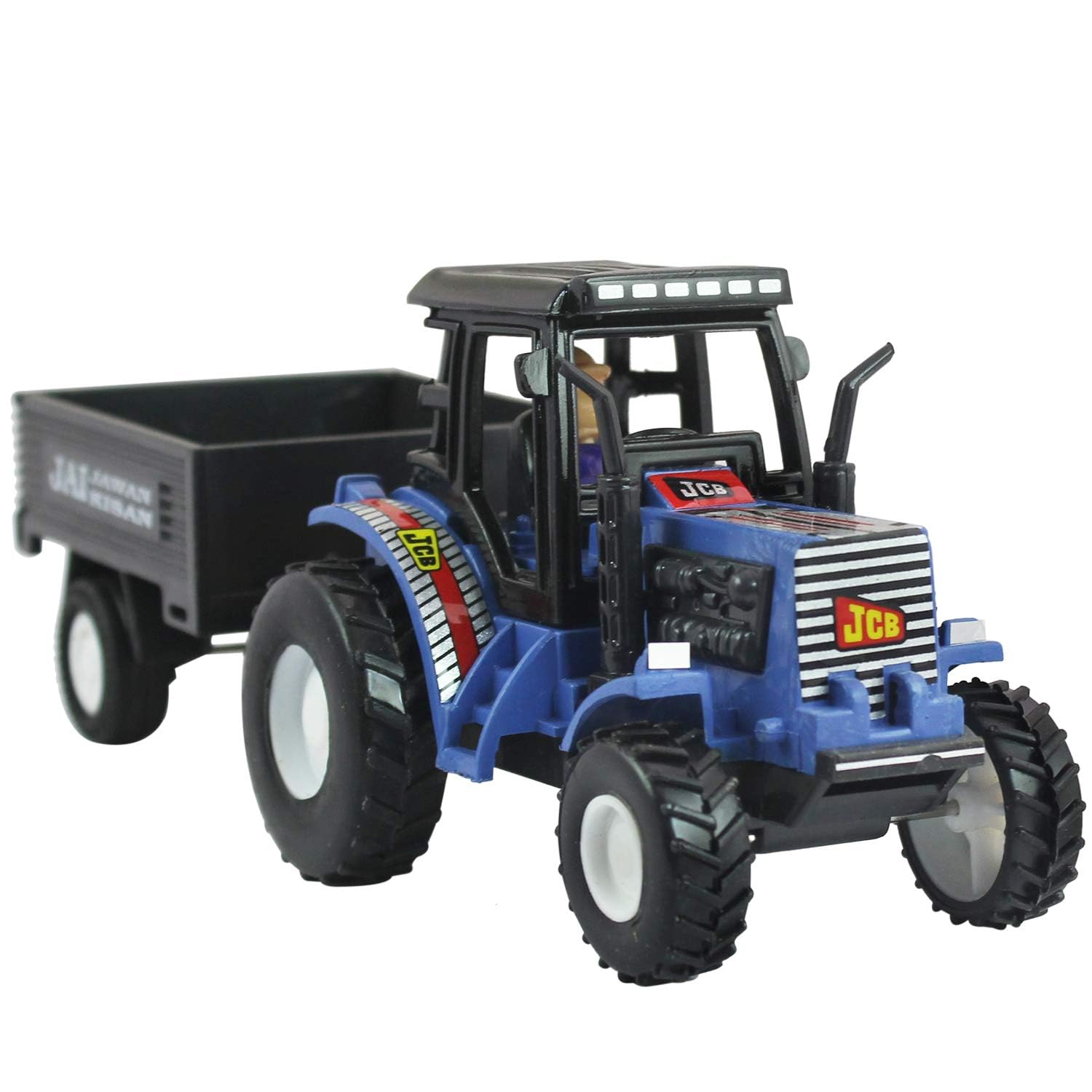 YUIOP - Tractor with Trolley - Pull Back Spring Action Tractor Toy for Kids - No Remote, No ...