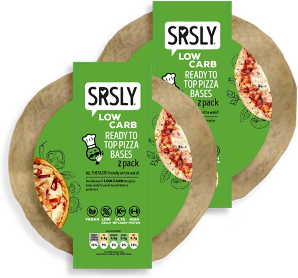 SRSLY Low Carb Pizza Bases | 9 Inch | 2 Packs of 2 Pizza Bases | Keto ...