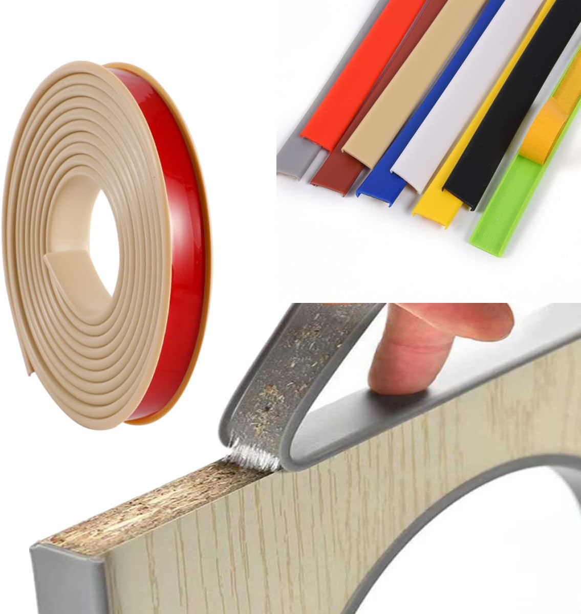 U Shape Self Adhesive Veneer Edge Banding, Flexible Furniture Edge Trim ...