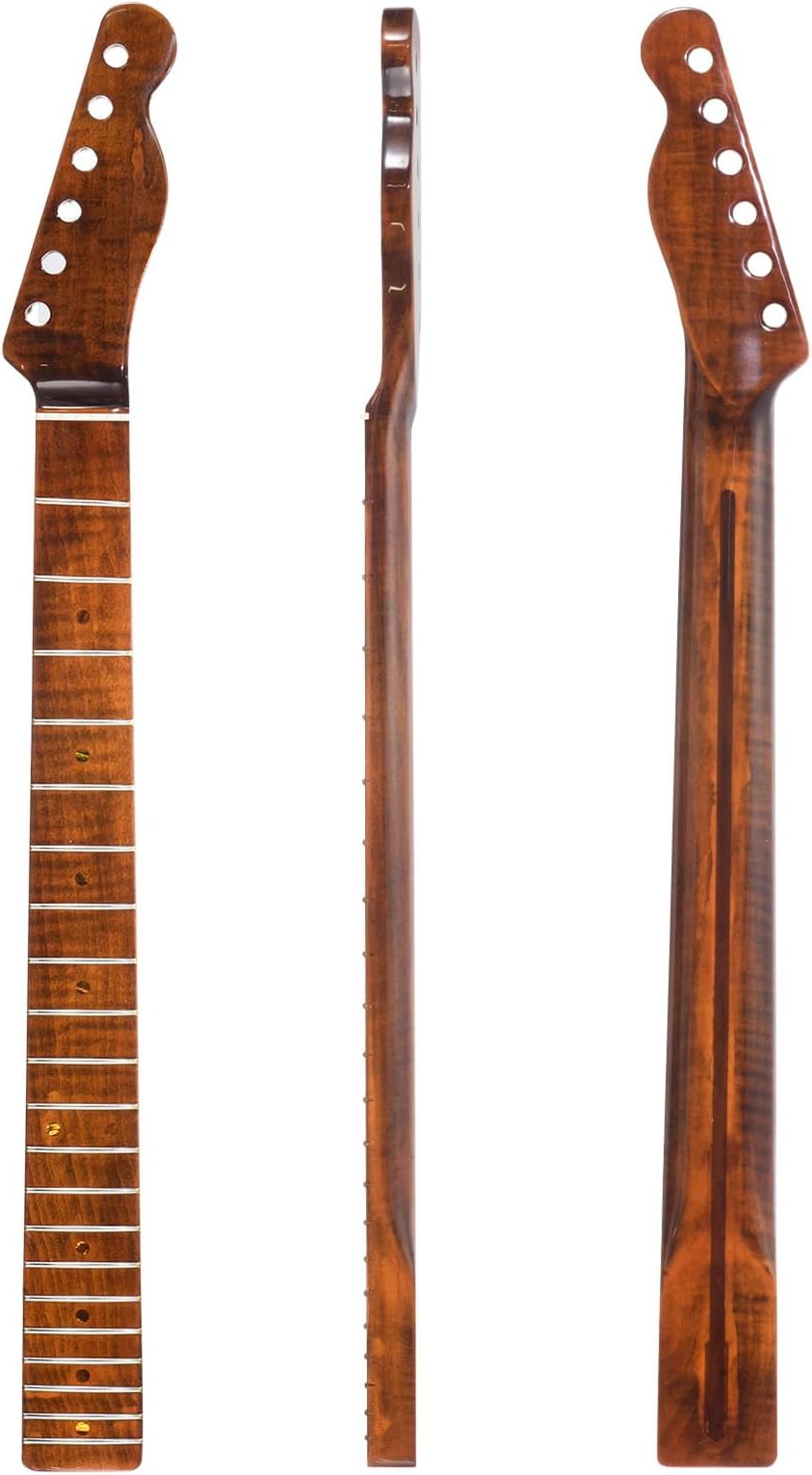 Amazon.com: MECCANIXITY Electric Guitar Necks 21 Fret Radius 9.5" Maple Guitar Neck Replacement ...